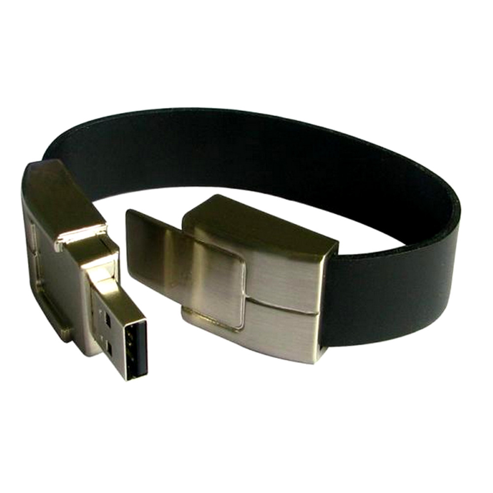 Black Leather Wristband USB Flash Drive Memory Stick Pendrive