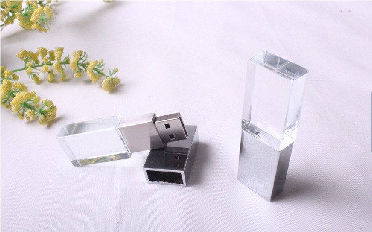 Laser Logo Transparent USB Pen Drive 64GB Memory Stick Crystal