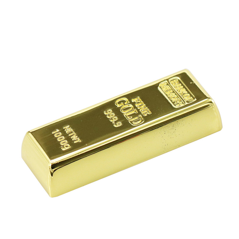 Gold Bar USB Flash Drive Pendrive Capless Gold Memory Stick